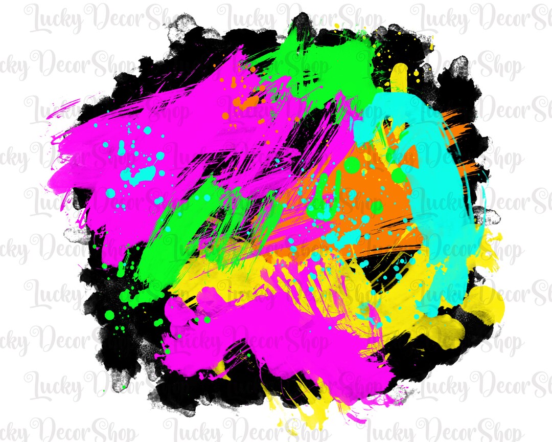 Neon Paint Splatter PNG Background, Paint Splatter Background ...