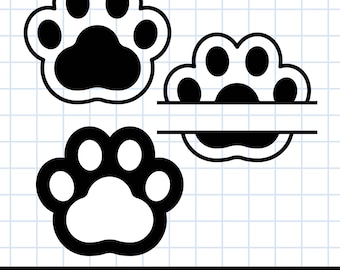 PAW PRINTS BUNDLE Commercial Use Svg, Paws Clipart, Dog Paw Svg ...