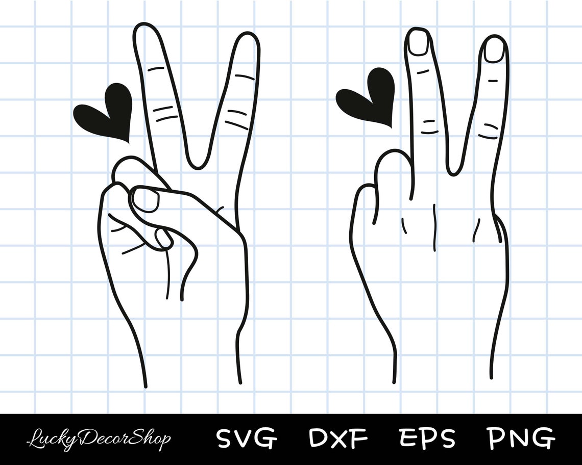 Peace Hand SVG Peace Sign Peace Heart Svg Hand Symbol - Etsy