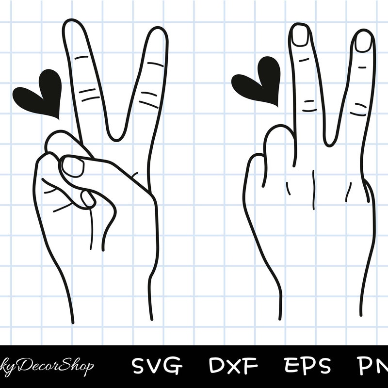 Heart Peace Sign - Etsy