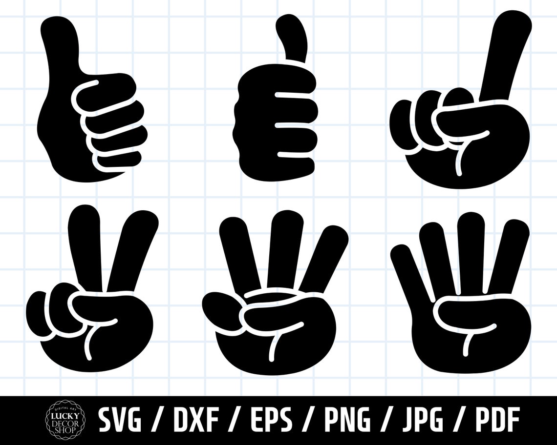 Finger Count SVG Hand Count SVG Hand Peace Sign Hand - Etsy