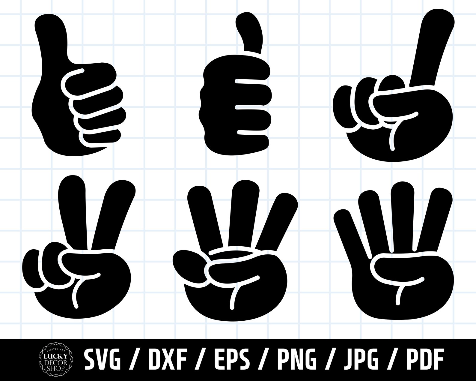 Finger Count SVG, Hand Count SVG, Hand Peace Sign, Hand Gesture Svg ...