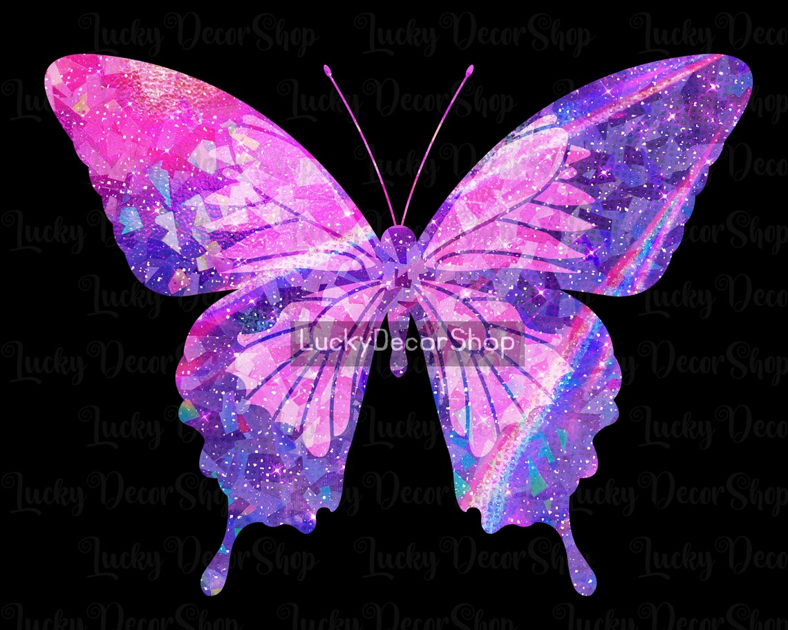 Holographic Butterfly PNG Butterfly Sublimation Shine | Etsy