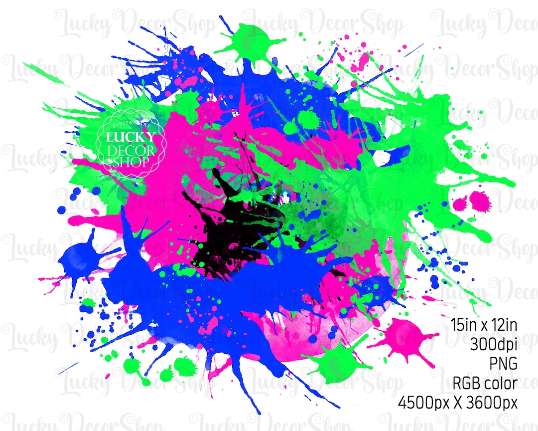 Splatter Background, Neon Paint Splatter PNG, Paint Splatter Png ...