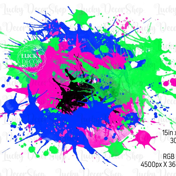 Neon Paint Splatter - Etsy