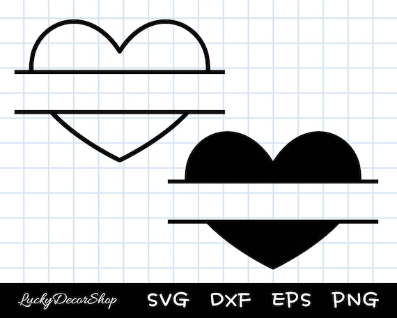 Split Heart Svg Heart SVG Silhouette Cricut Cut File Svg - Etsy