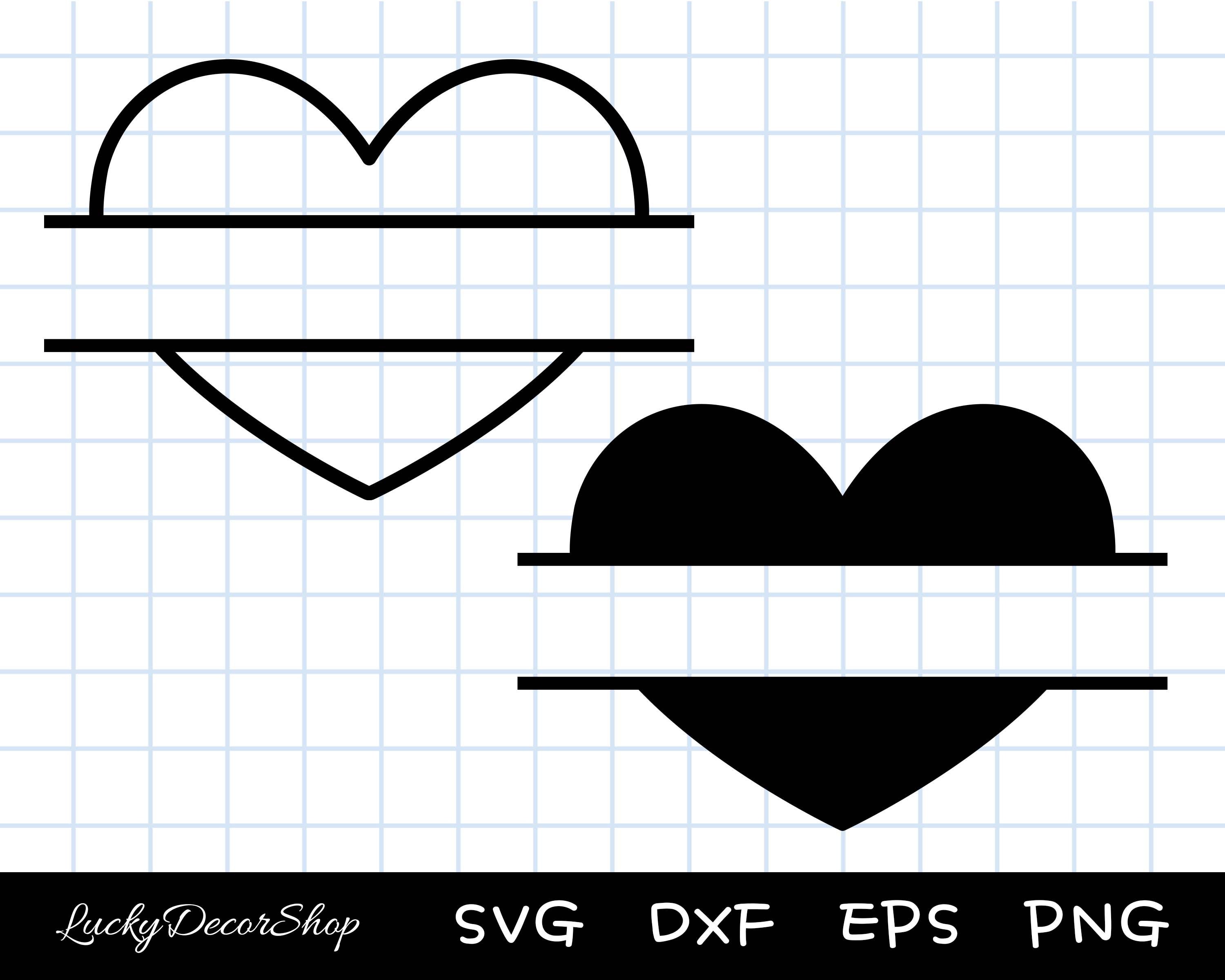 Split Heart svg Heart SVG silueta cricut archivo de corte - Etsy México