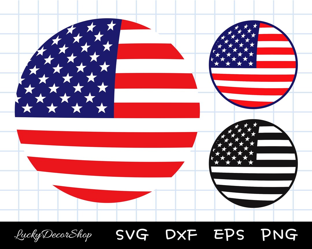 US Flag Circle SVG, Circle United States of America Flag, American Flag ...