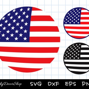 US Flag Circle SVG, Circle United States of America Flag, American Flag ...