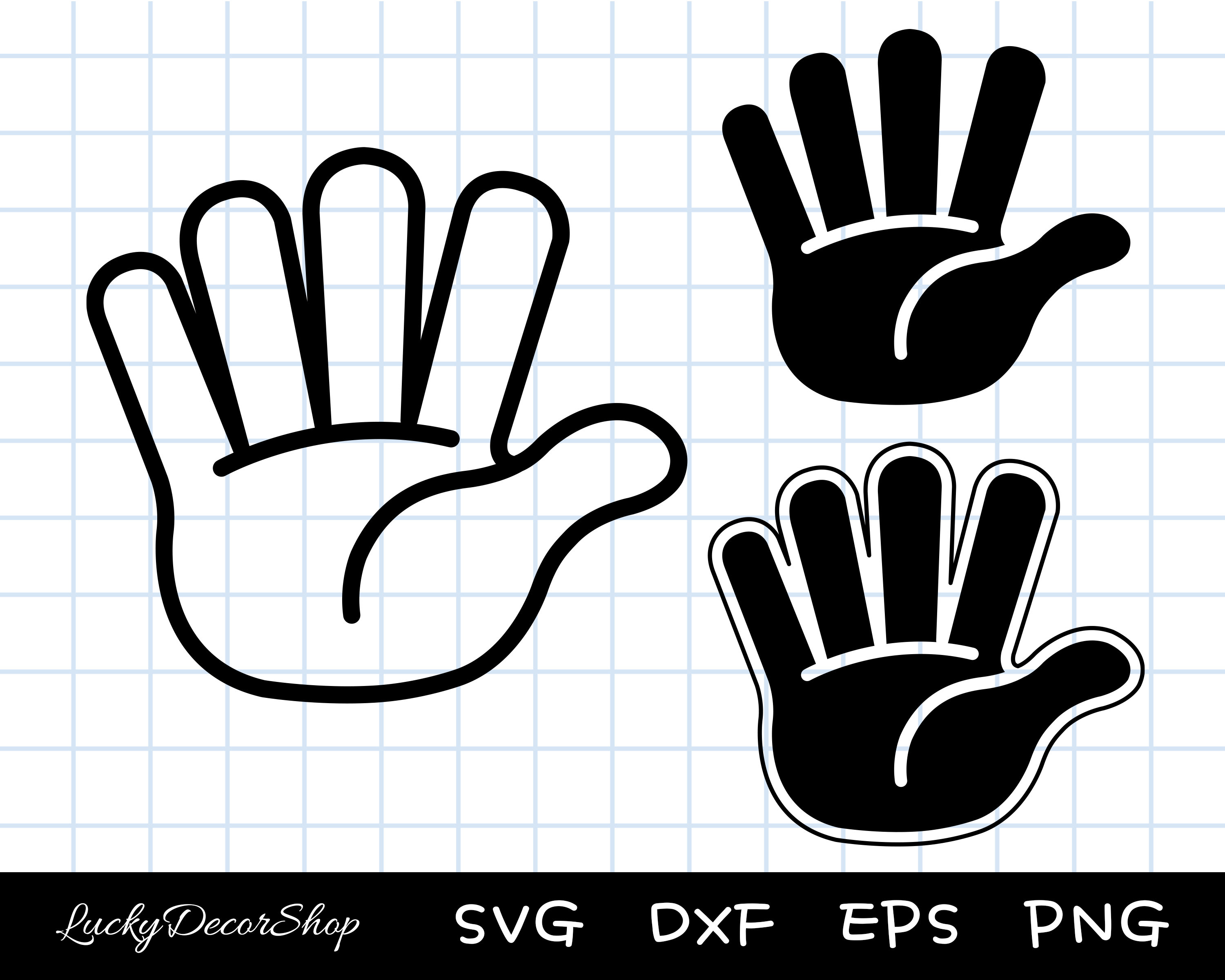 5 Fingers Hand Svg, Hand Svg, Hand Palm Svg, Hand Fingers Svg, Hand ...