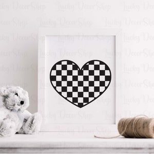 Checkered Heart SVG: Cut Files for Cricut, Silhouette (digital Download ...
