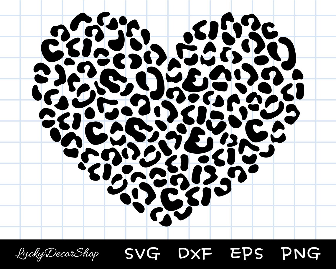 Leopard Heart Svg Love SVG Heart SVG Leopard Heart Clipart - Etsy
