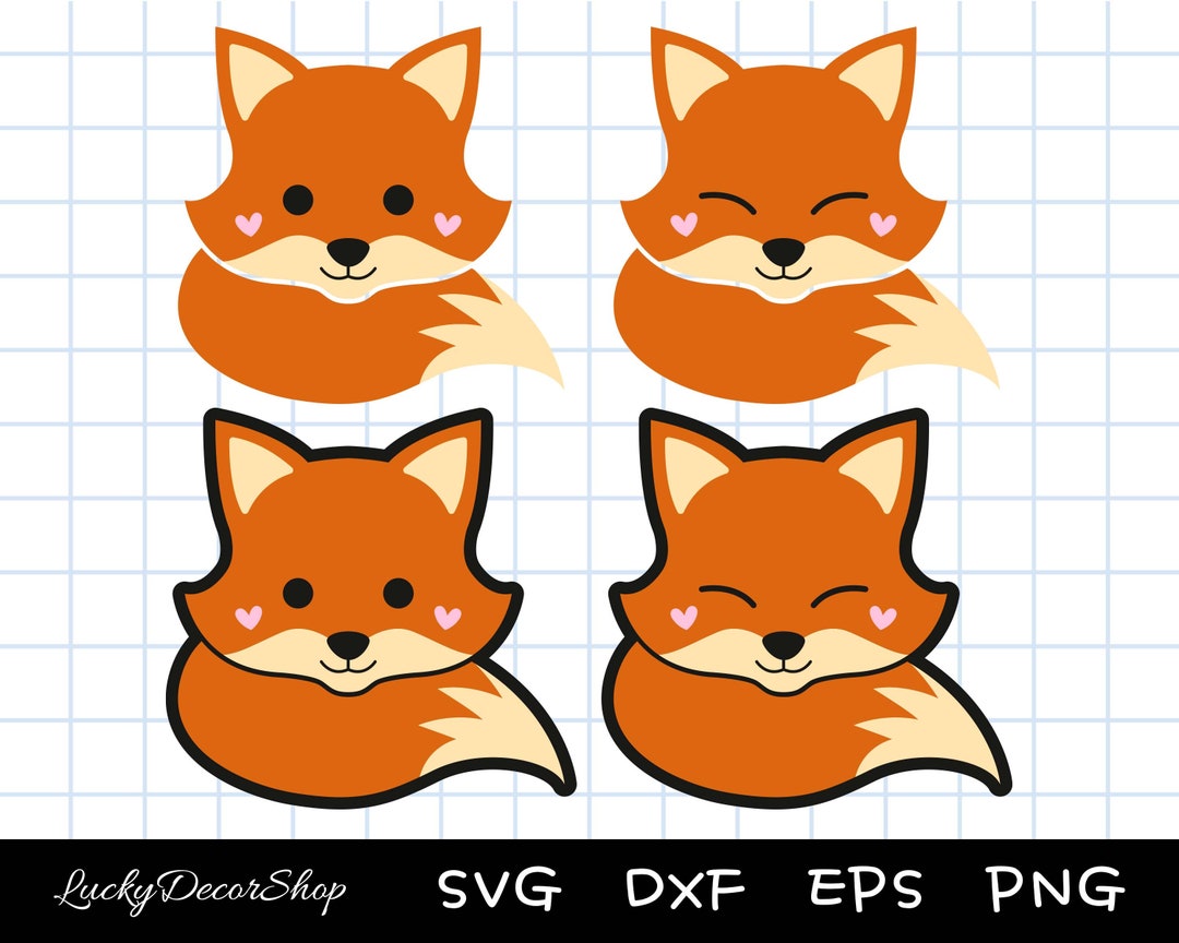 Fox SVG, Cute Fox Svg, Cut Files, Silhouette, Cricut, Svg,png,dxf, Eps ...
