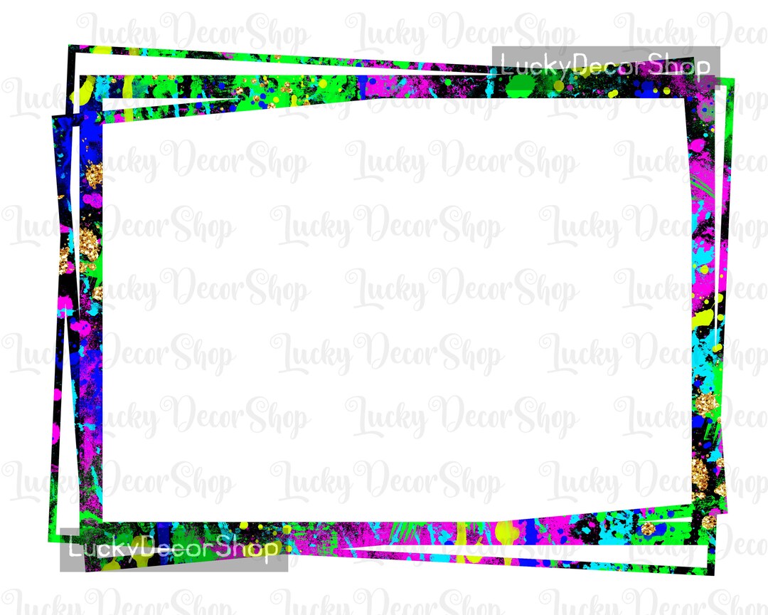Paint Splatter Frame PNG, Paint Splatter Frame, Neon Splatter Frame ...