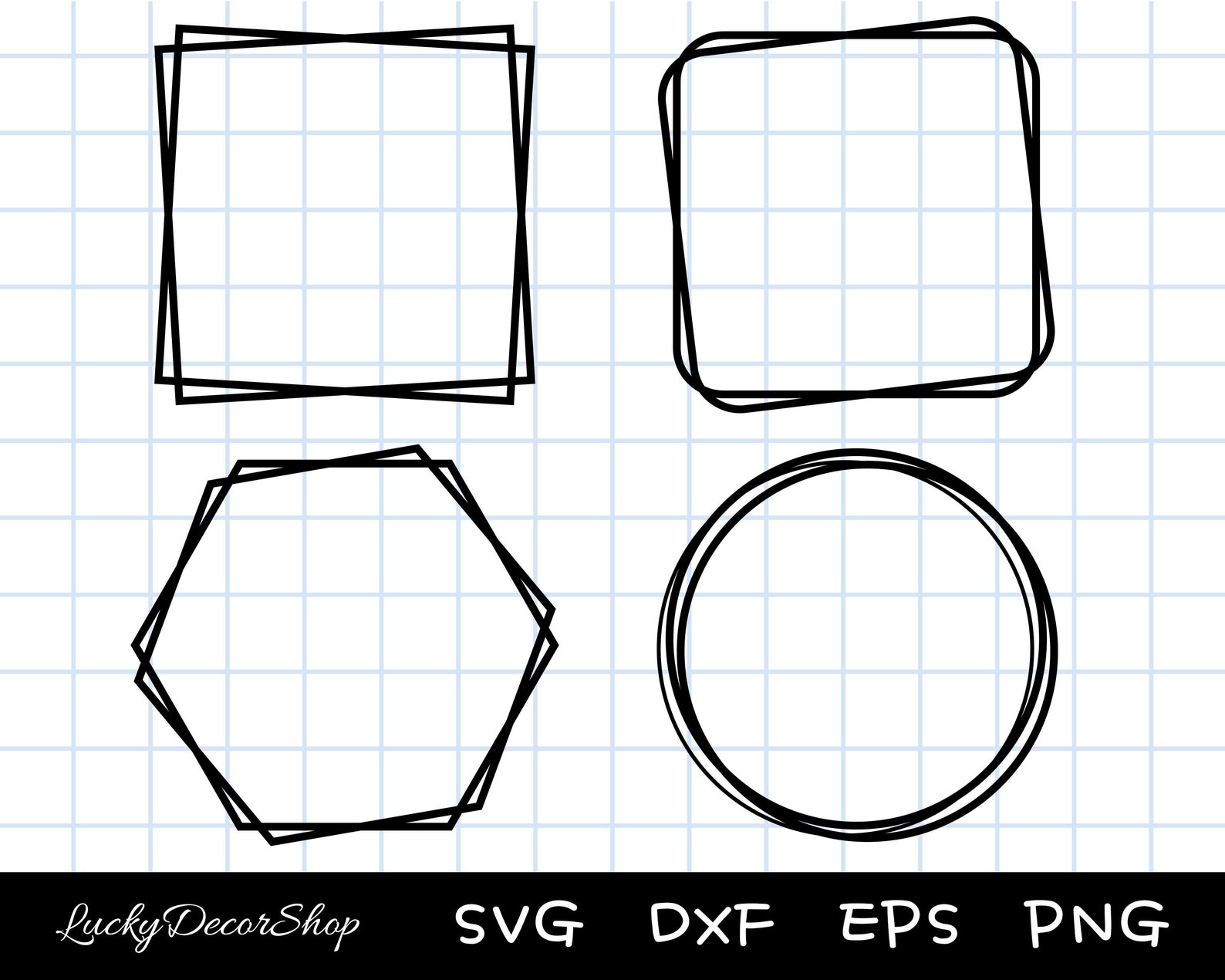 Frames SVG Square Frame SVG Circle Frame Svg Hexagon Frame | Etsy