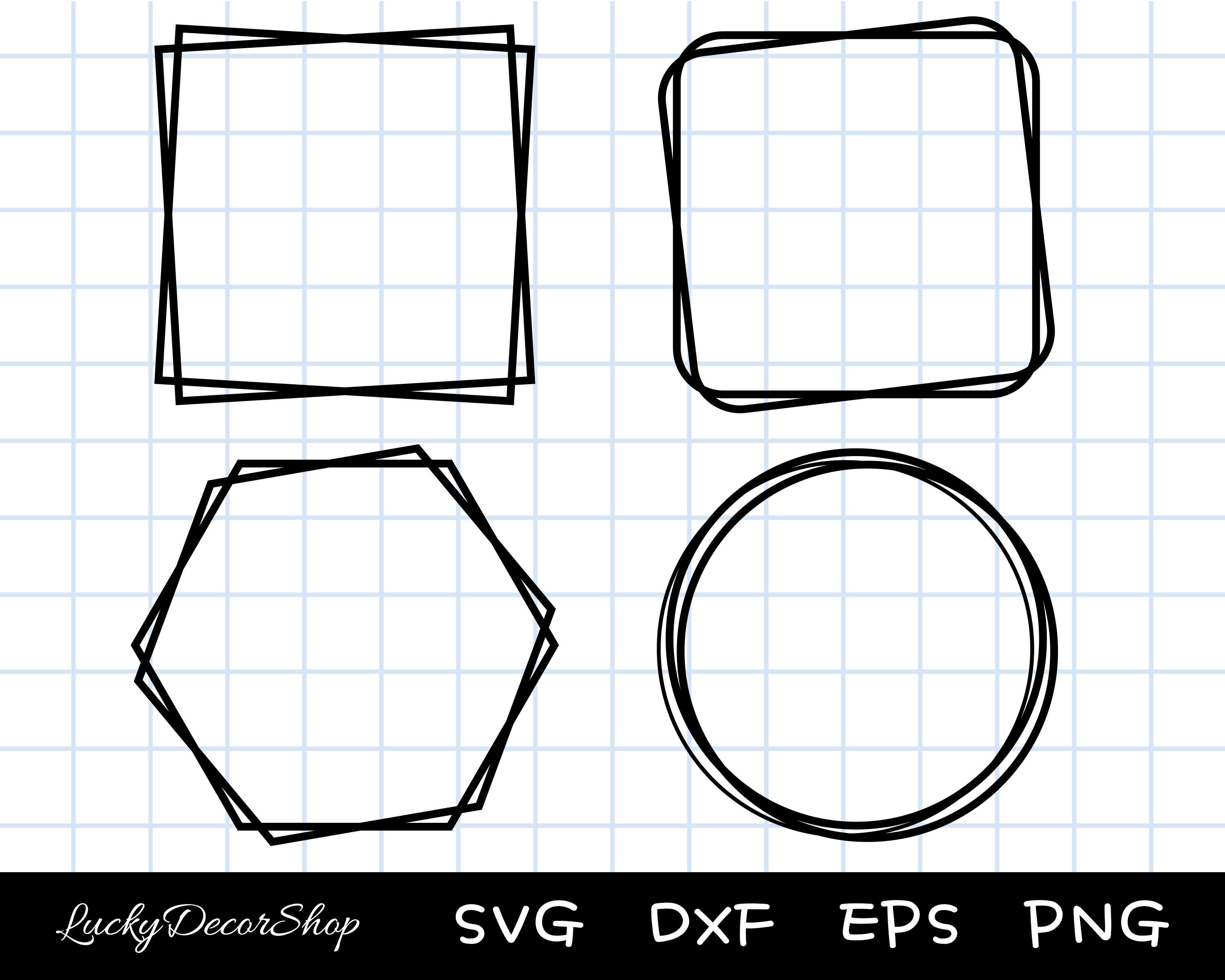 Frames SVG Square Frame SVG Circle Frame Svg Hexagon Frame | Etsy