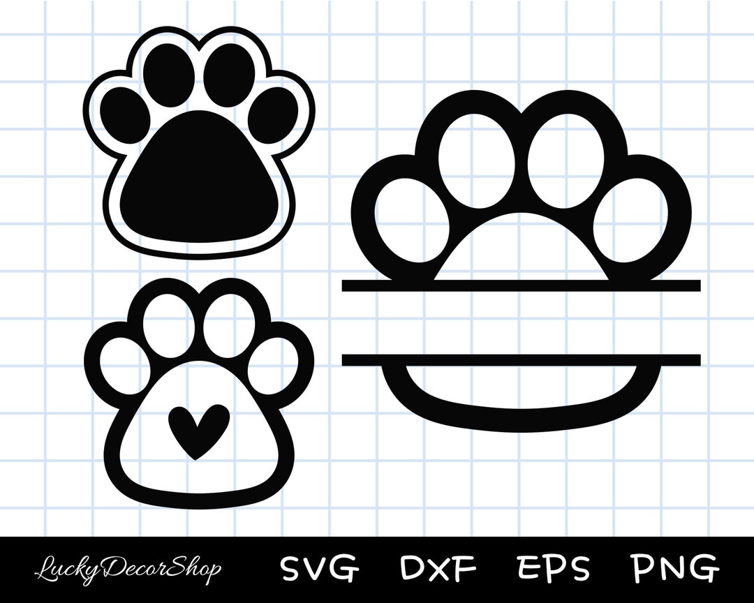 Paw Print Svg, Animal Svg, Paw Outline Svg, Name Paw Frame, Cut Files ...