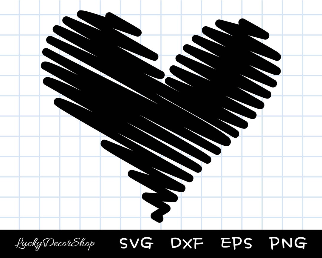 Heart Svg, Heart Sketch Svg, Heart Clipart, Heart Cut File, Silhouette ...