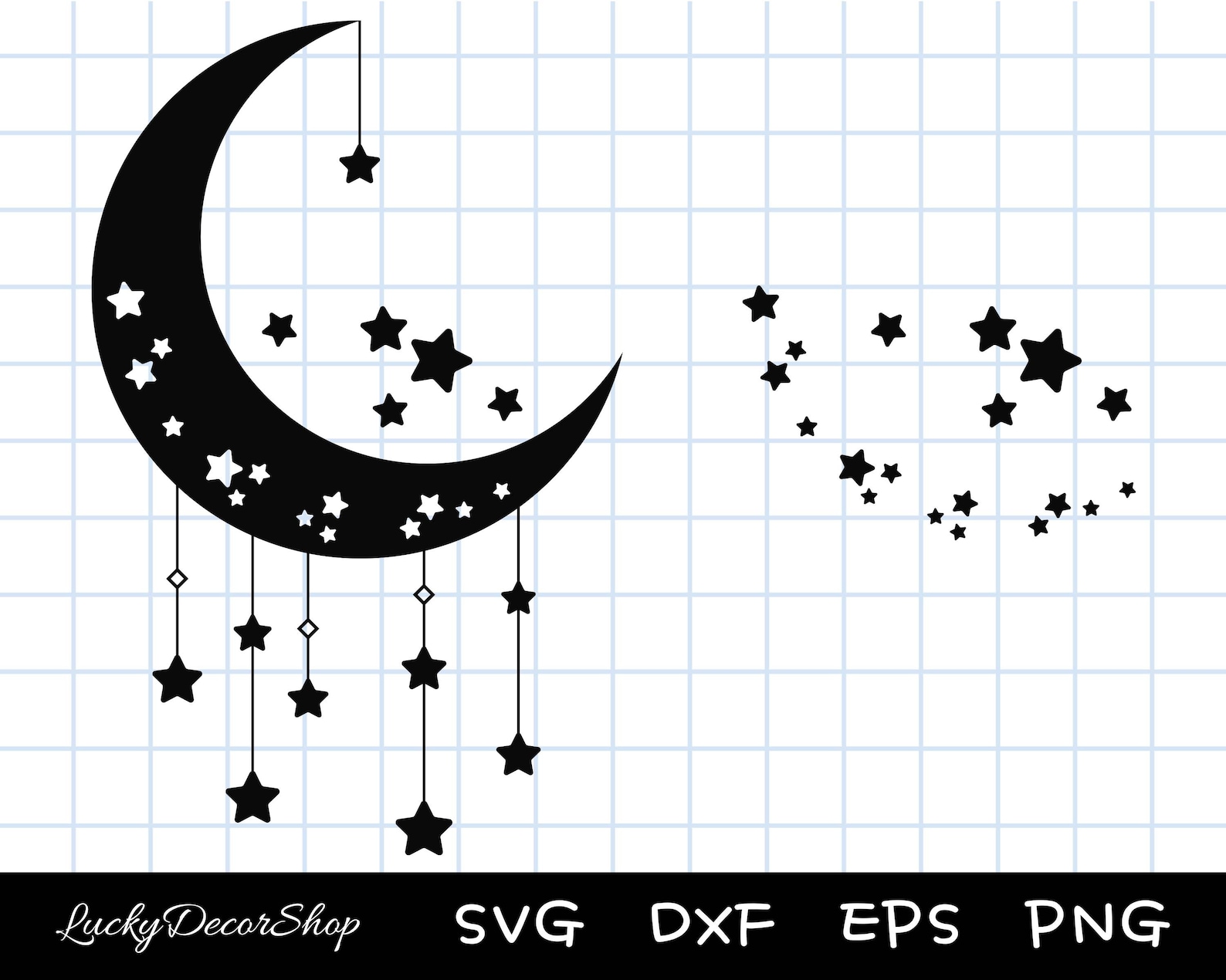 Moon Svg Star Svg Moon and Star Svg Moon Cut File Cut - Etsy