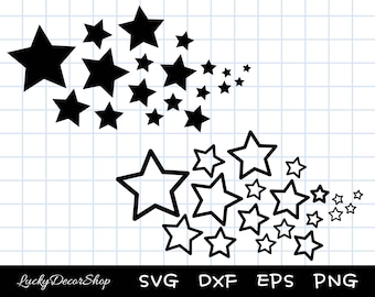 Star Svg Bundle, Star Cut Files, Star Clipart, Star Outline Design, Cut ...