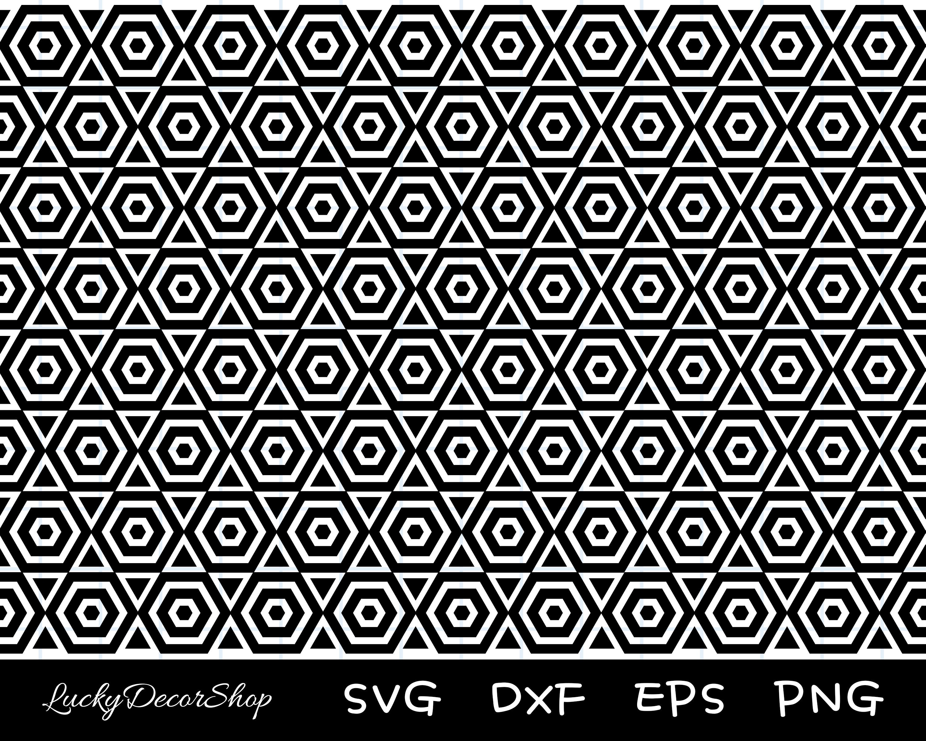 Hexagon Pattern Shapes SVG Pattern SVG Geometric Svg Cut | Etsy