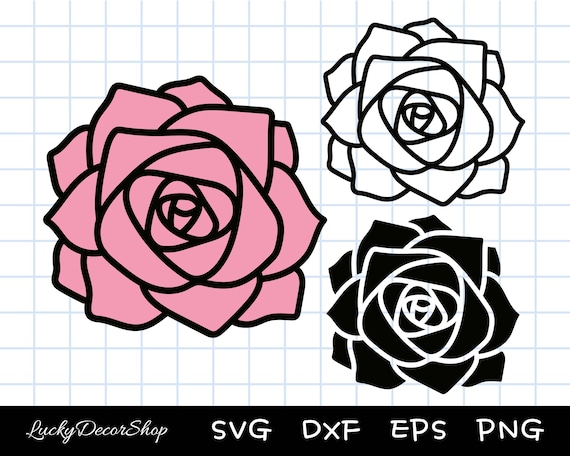 Rose SVG Flower Svg Rose Cut Files Layered Rose Flower - Etsy