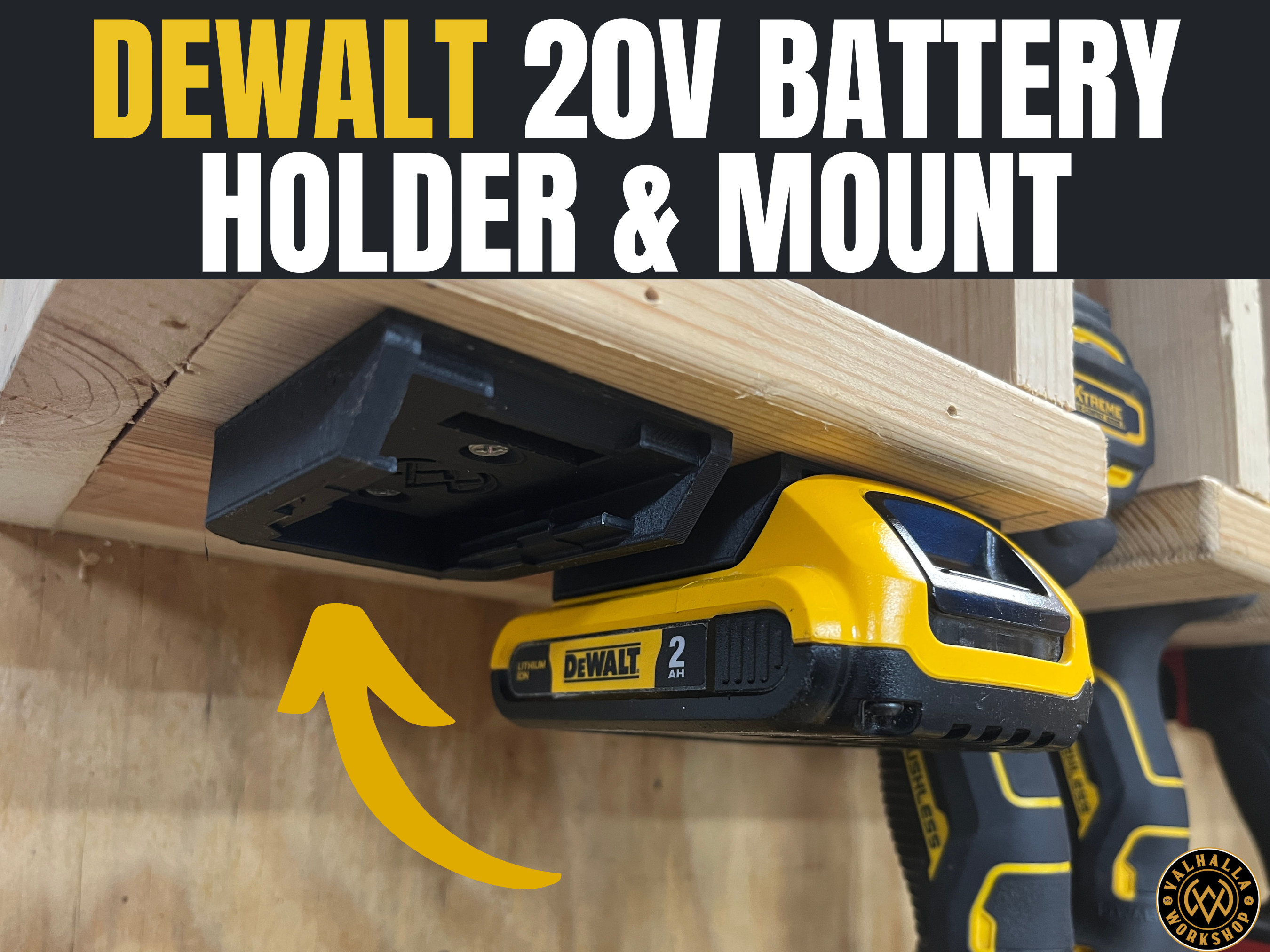 Dewalt 20V Battery Mount / Holder Tool Storage Organizer - Etsy