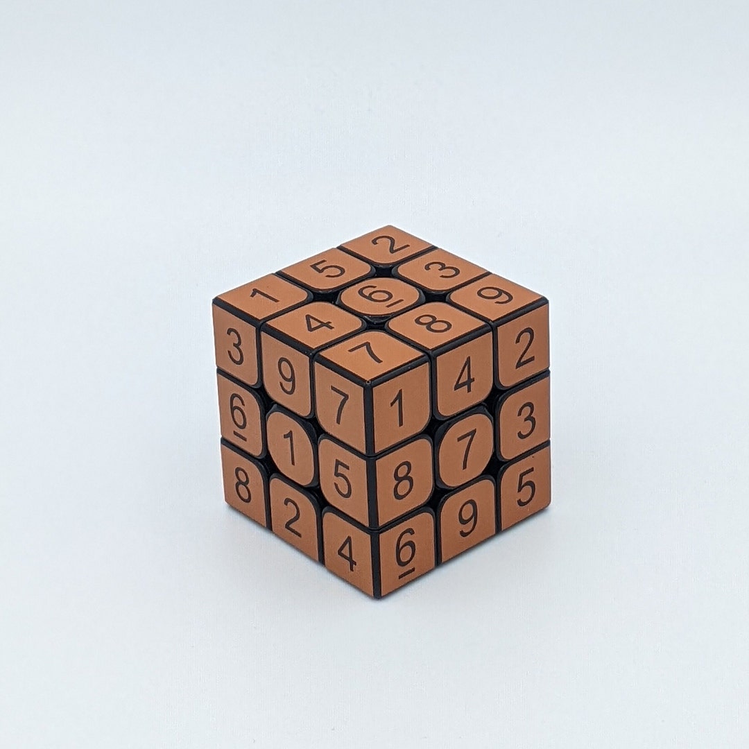 3x3x3 Nut Brown Sudoku Cube | Puzzle | Handmade - Etsy
