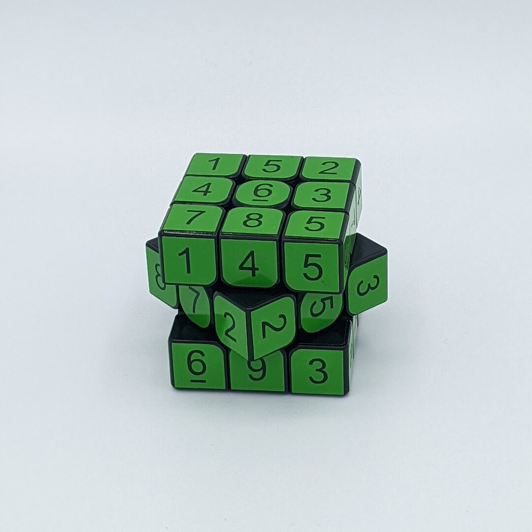 3x3x3 Yellow-green Sudoku Cube Puzzle Handmade - Etsy