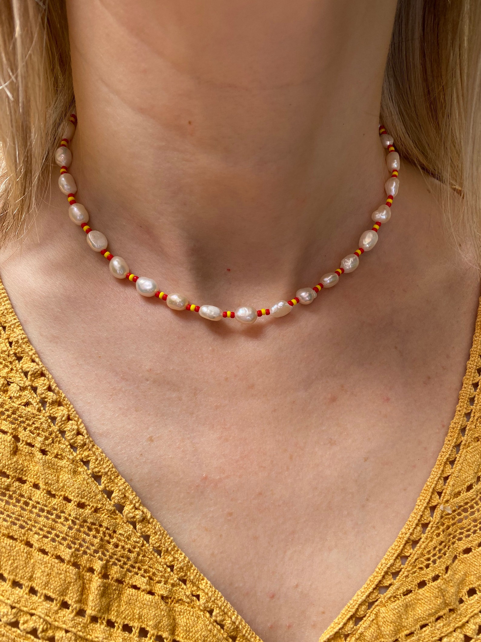 Spanish Summer pearl necklace | Etsy