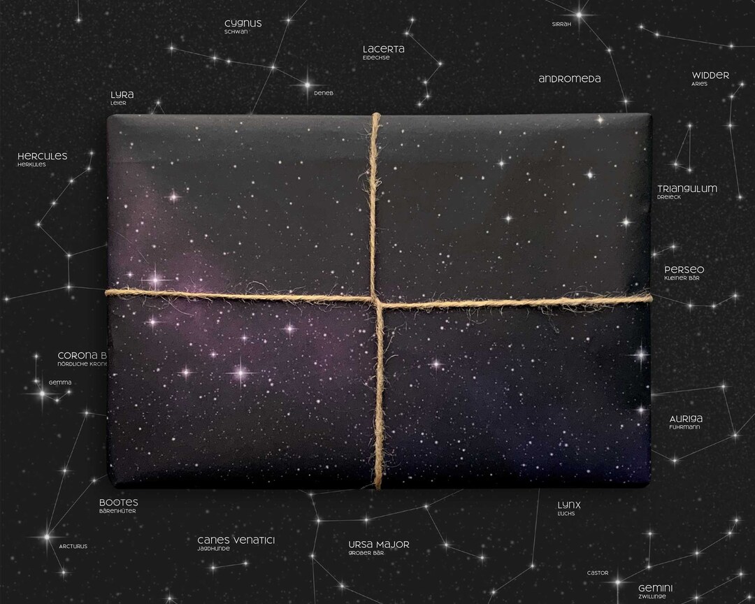 Wrapping Paper Eco Space Outer Space Constellations - Etsy