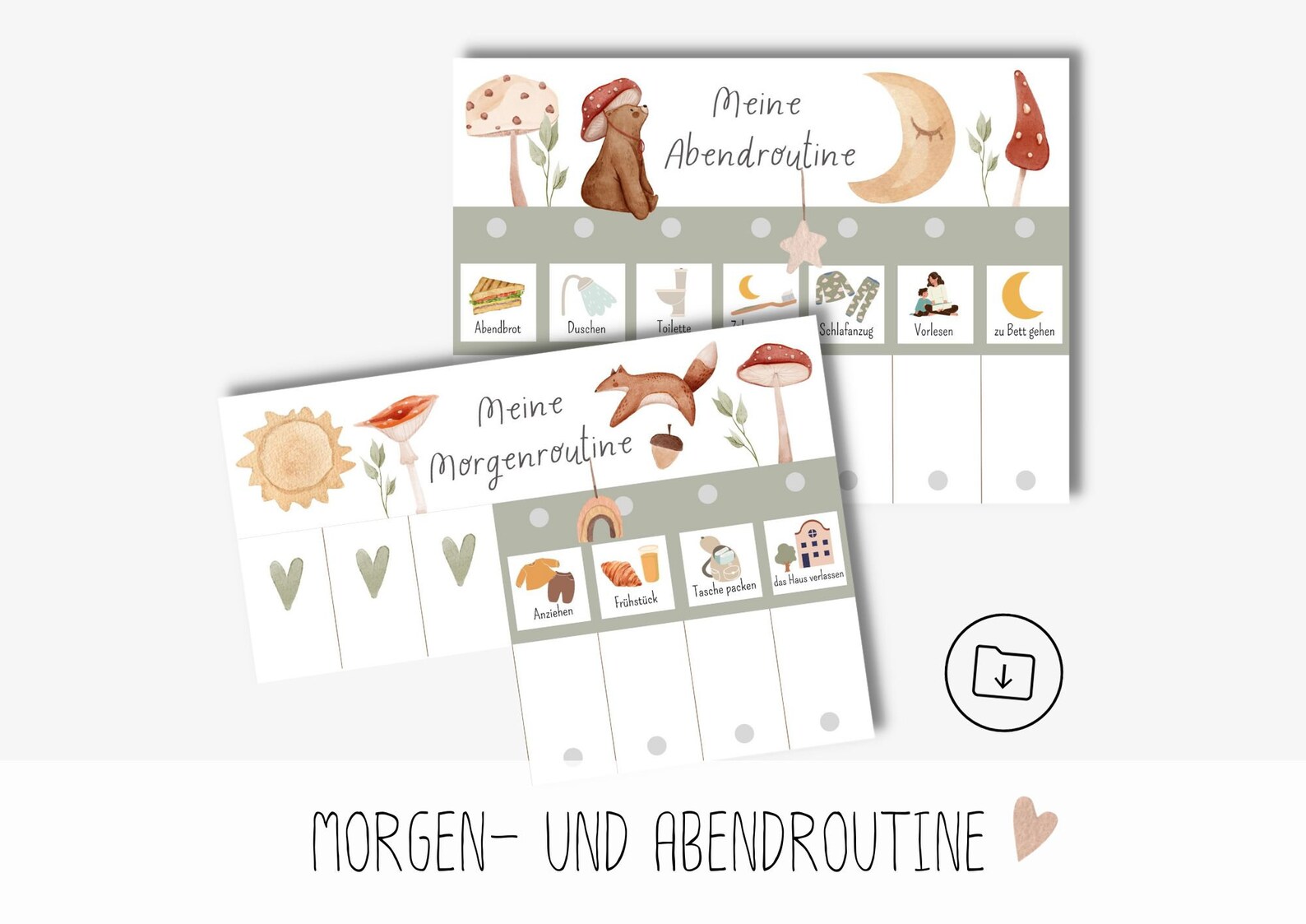 Morning and Evening Routine for Children to Print Out, Forest Routine ...