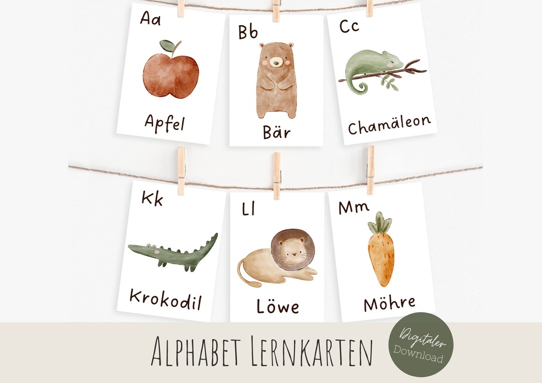 Alphabet Learning Cards to Print Out Pdf, Montessori Letter Cards ...