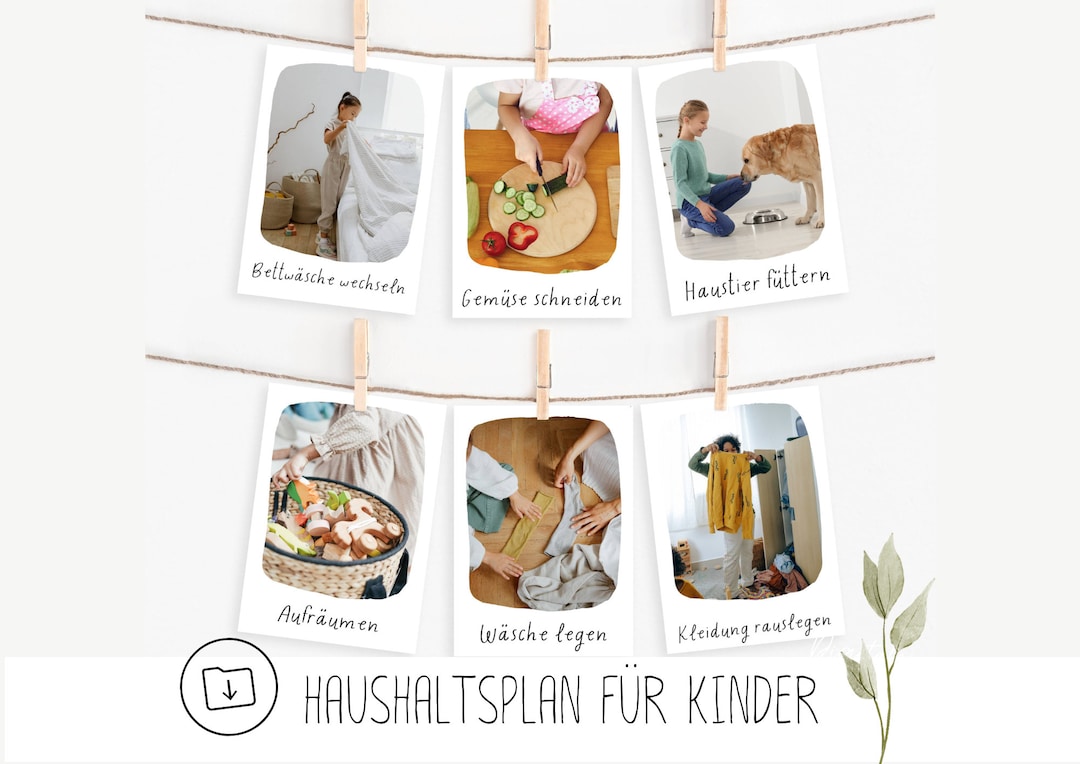 Household Plan for Children According to Montessori, Task Plan, Weekly ...
