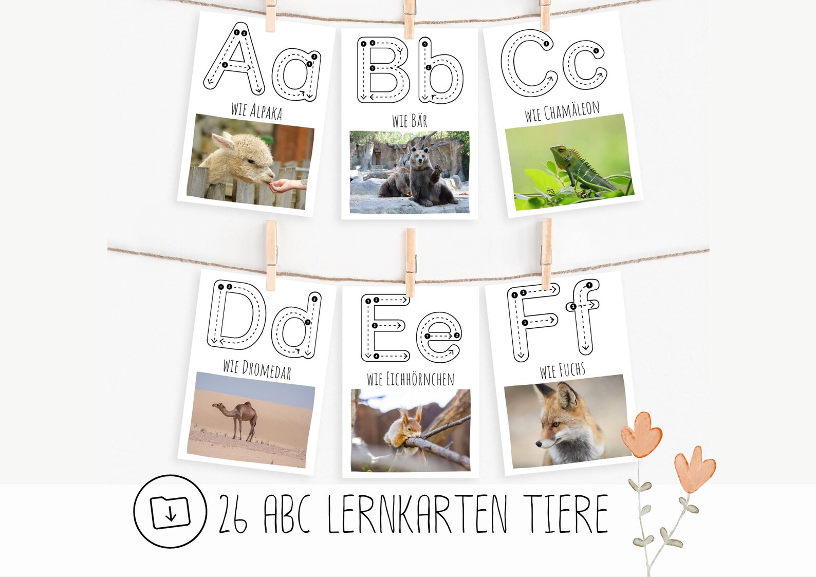Alphabet Learning Cards Animals to Print Out Pdf, First Writing ...
