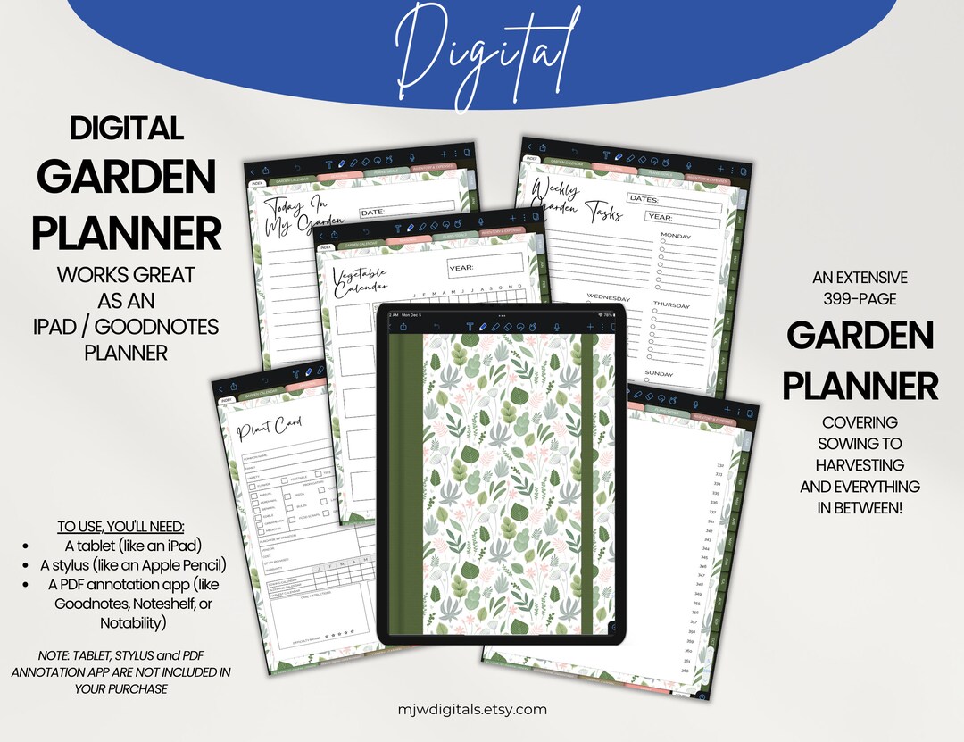 Gardening Digital Planner, Garden, Planner, Organizer, Goodnotes ...