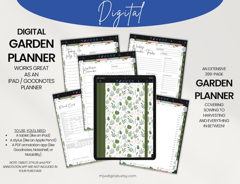 Gardening Digital Planner, Garden, Planner, Organizer, Goodnotes ...