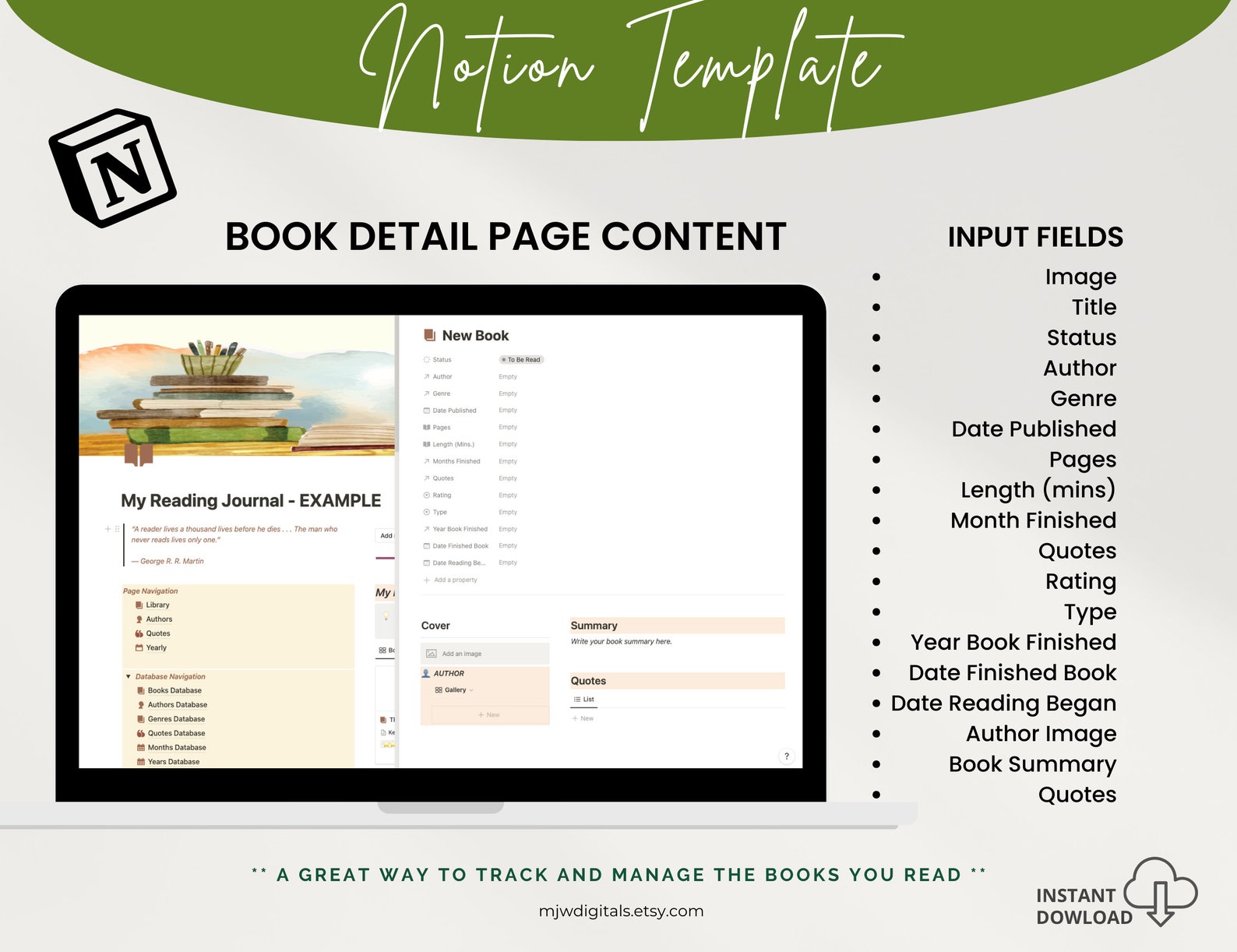 Notion Reading Journal Template - Organize and Showcase Your Book ...