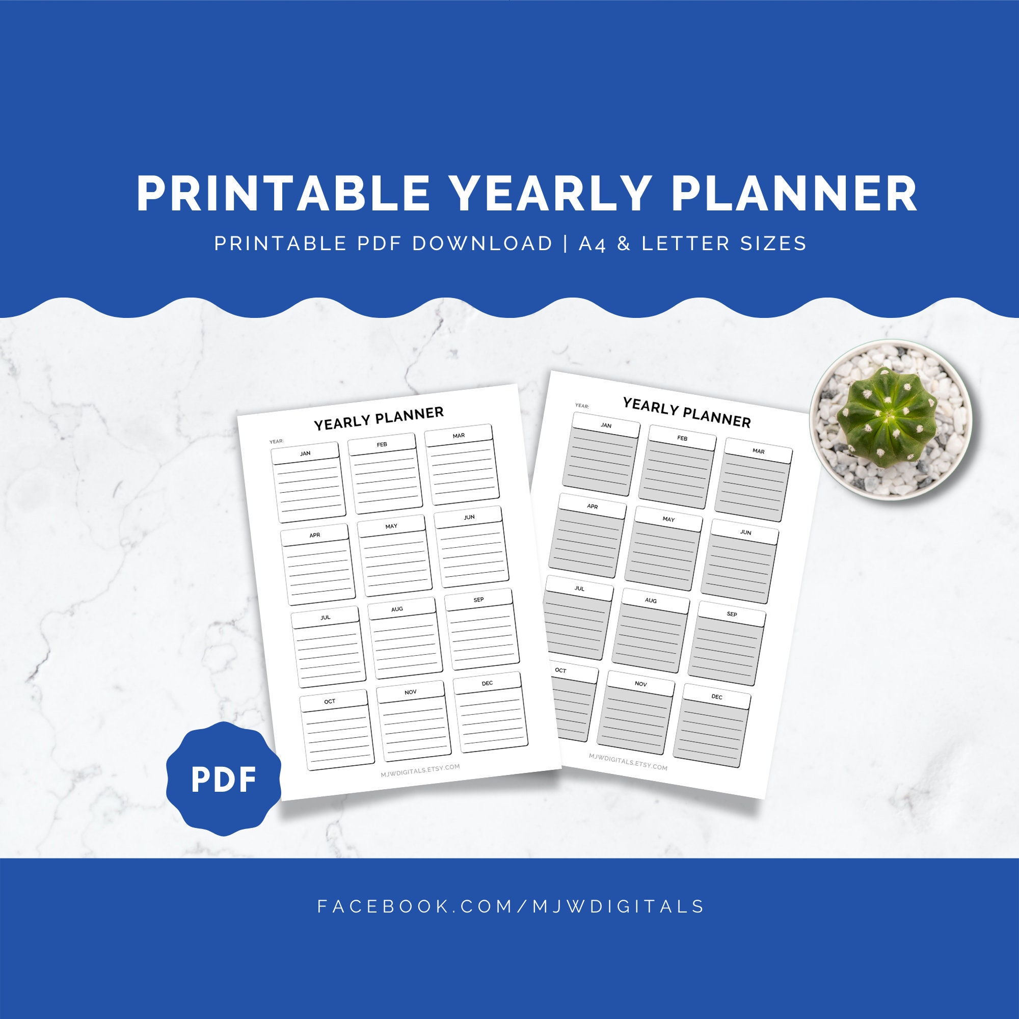 Printable Planner Yearly Planner Printable Planner Pages - Etsy