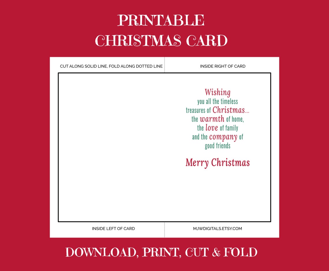 Vintage Red Truck Christmas Card, Printable Holiday Greeting (digital ...