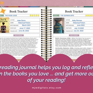 Book Lovers Digital Reading Journal, Deluxe Planner (PDF) - Etsy