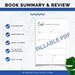 Minimalist Book Review Template, Reading Log (fillable PDF) - Etsy