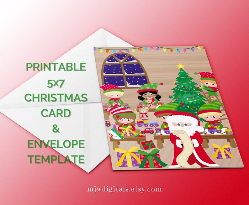 Christmas Card, PRINTABLE, Santa, Fun Christmas Card, INSTANT DOWNLOAD ...