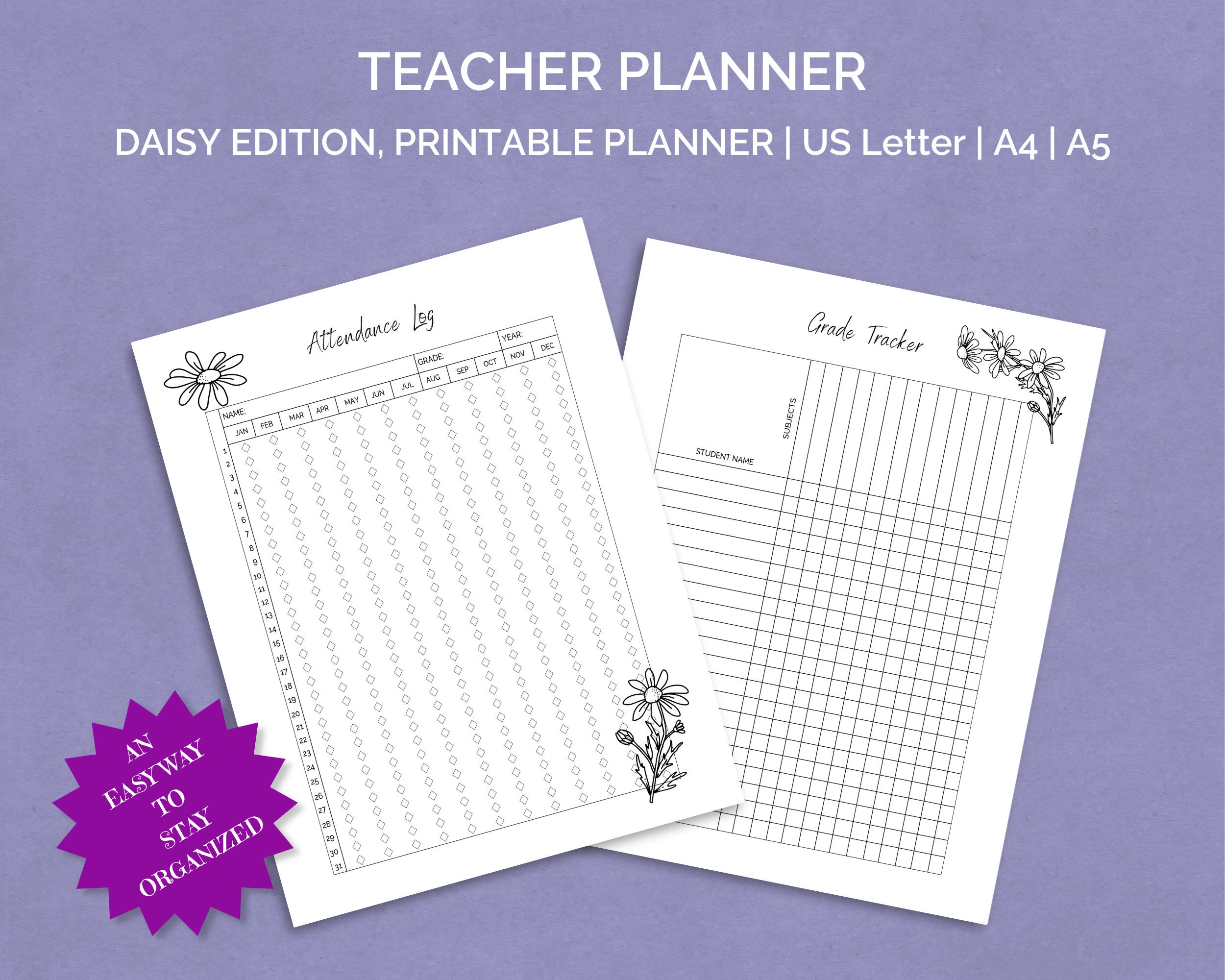 Teacher Planner, Printable Planner, Undated, Lesson Planners, Classroom ...