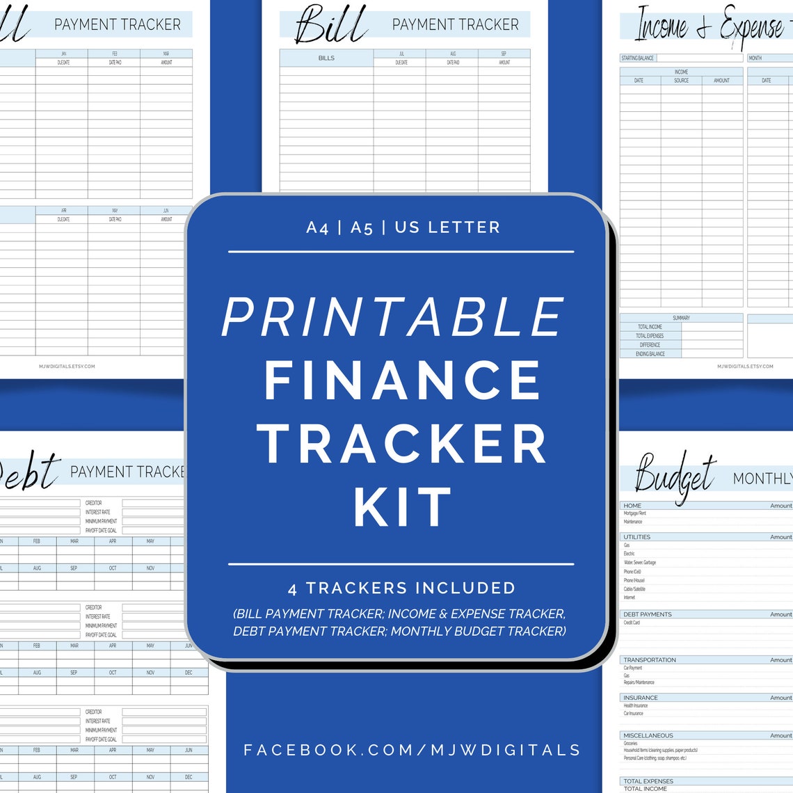 Finance Trackers, Finance Planner, Budget Tracker, Templates, Expense ...