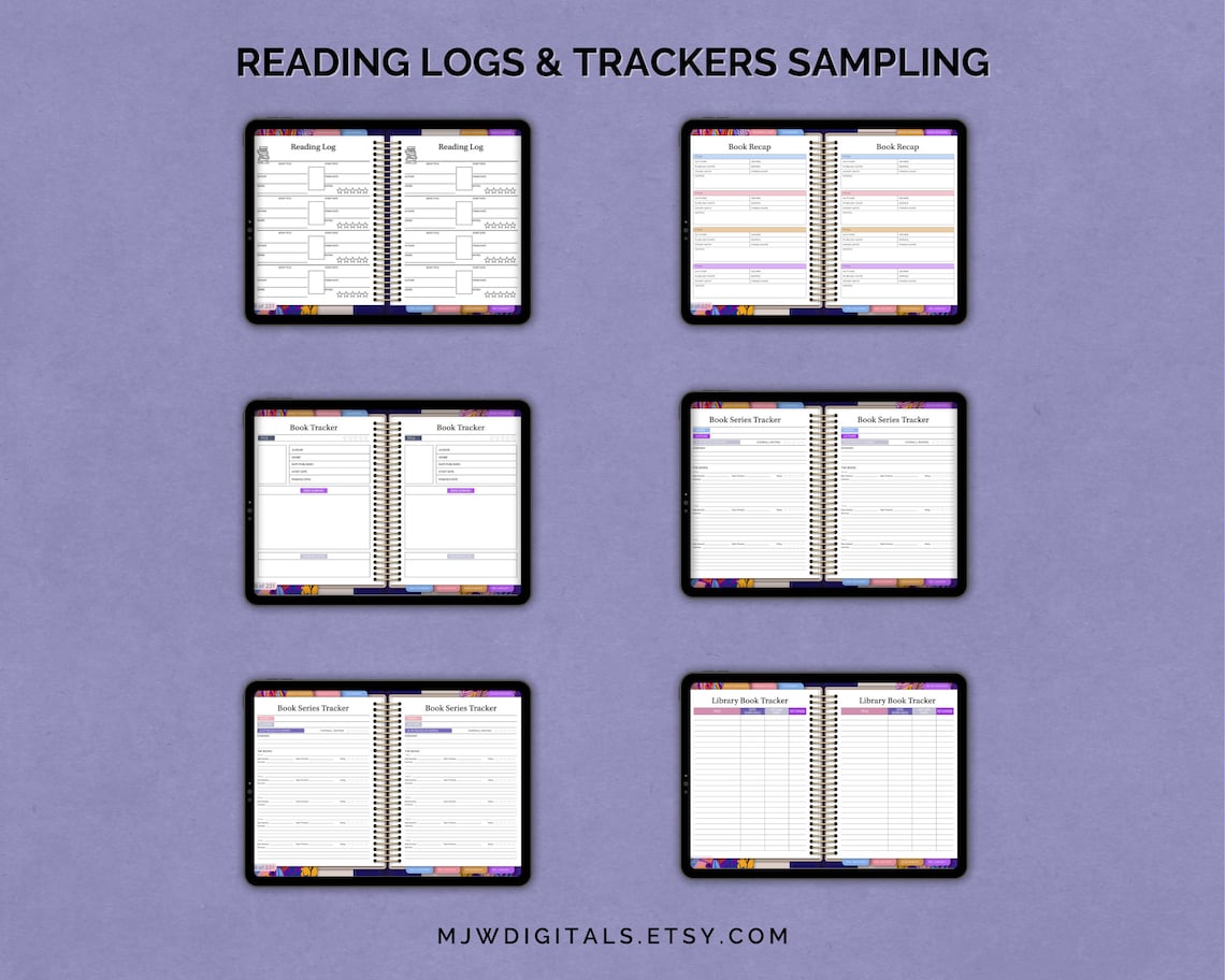 Book Lovers Reading Planner, Deluxe, Reading Journal, Digital Planner ...