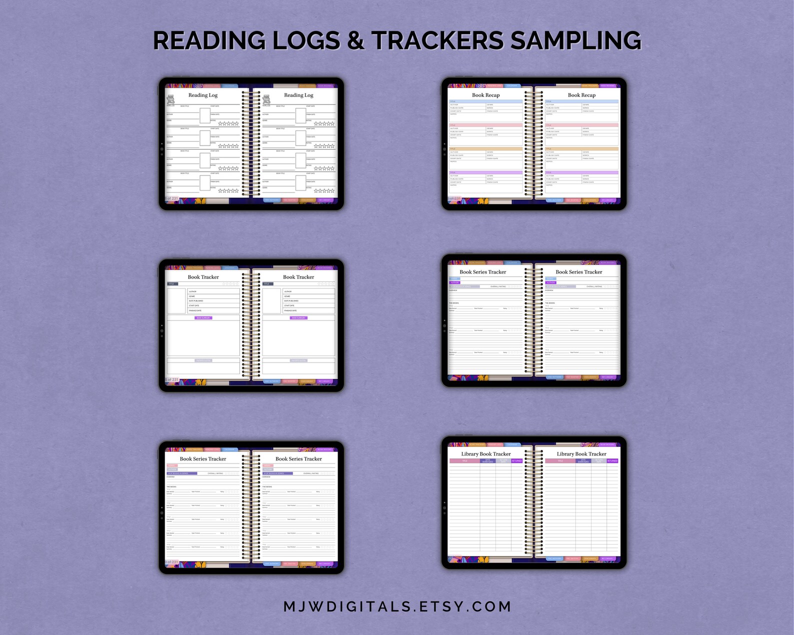 Deluxe Reading Journal, Book Lover Digital Planner (231 Page) - Etsy