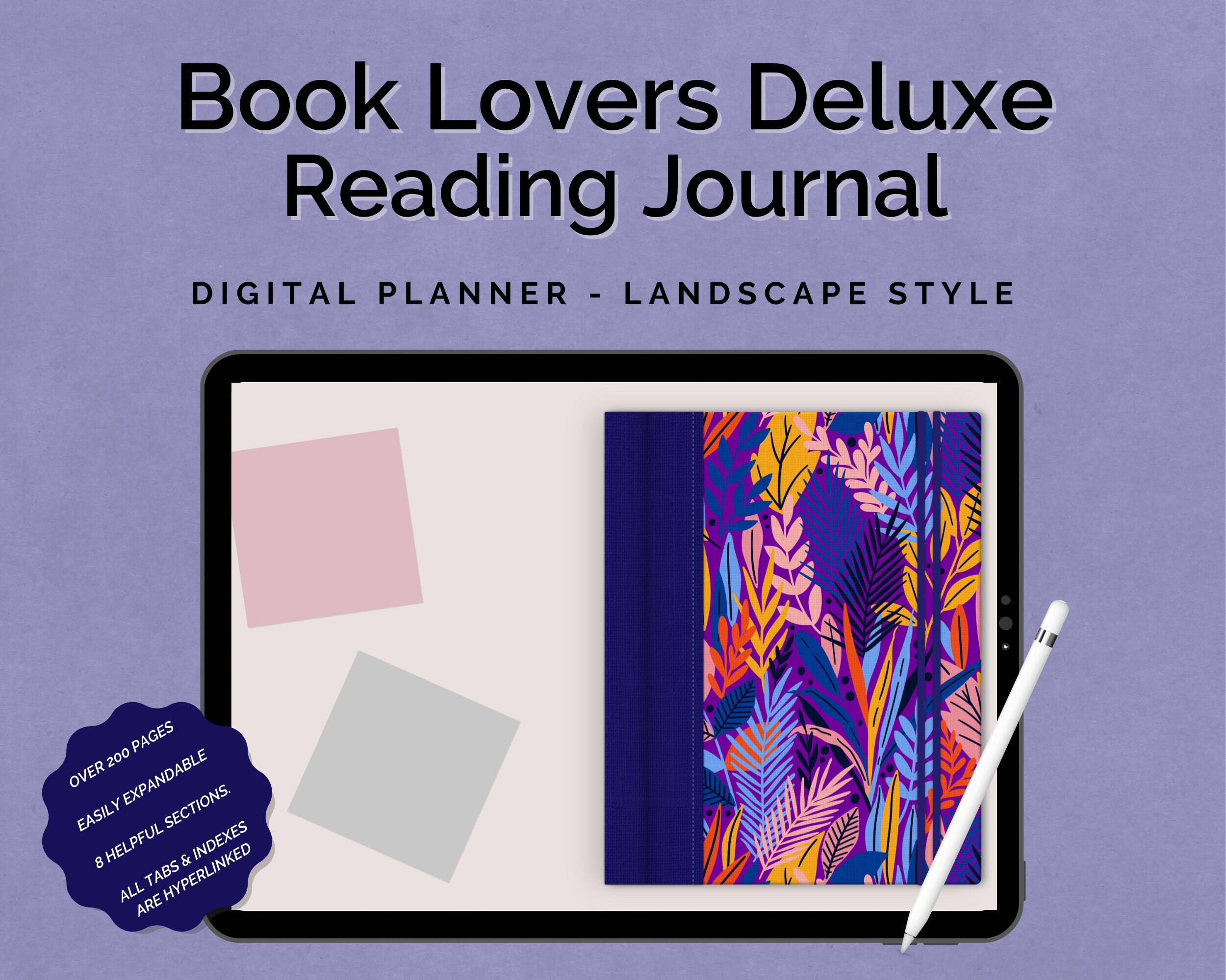Deluxe Reading Journal, Book Lover Digital Planner (231 Page) - Etsy