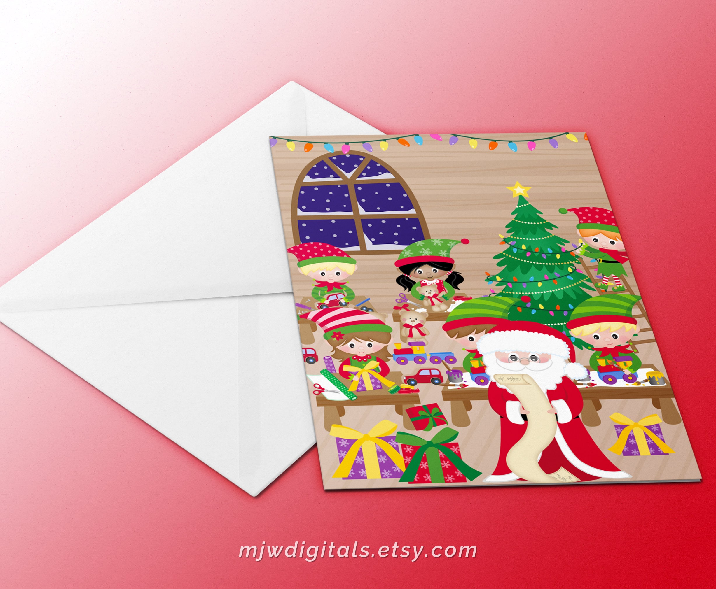 Christmas Card, PRINTABLE, Santa, Fun Christmas Card, INSTANT DOWNLOAD ...