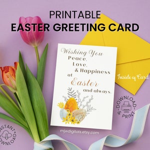 Printable Easter Card Bundle, Floral 5x7 Greeting (digital Download) - Etsy
